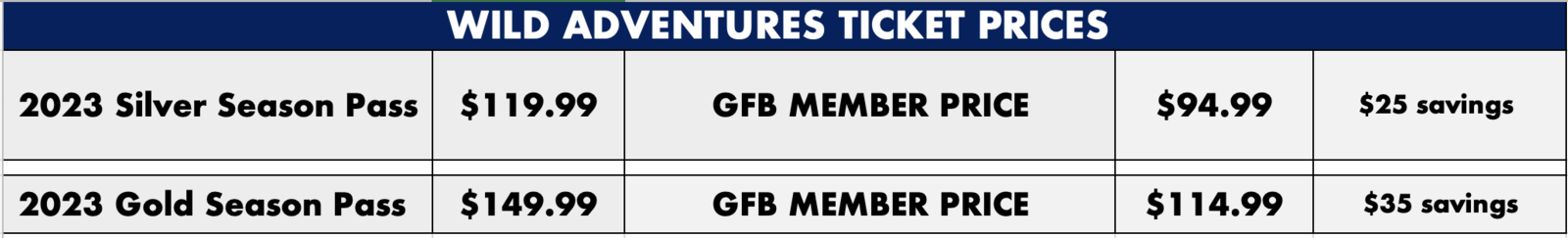 Wild Adventures Discounts